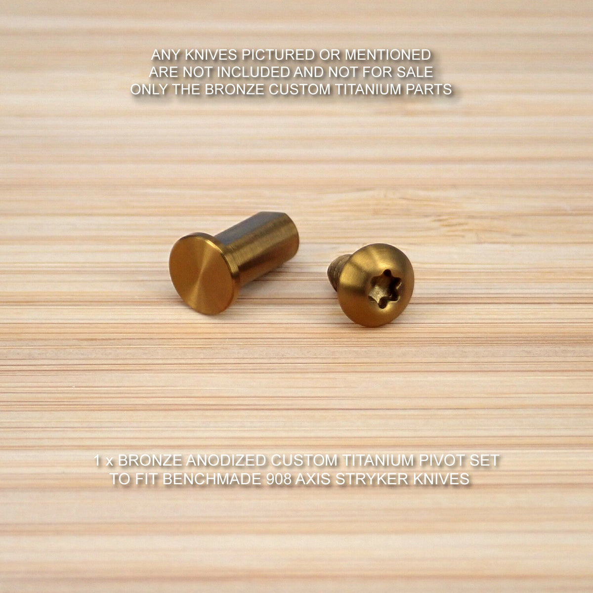 Benchmade 908 Axis Stryker 2 peice Custom Ti Titanium Pivot Screw Set ...