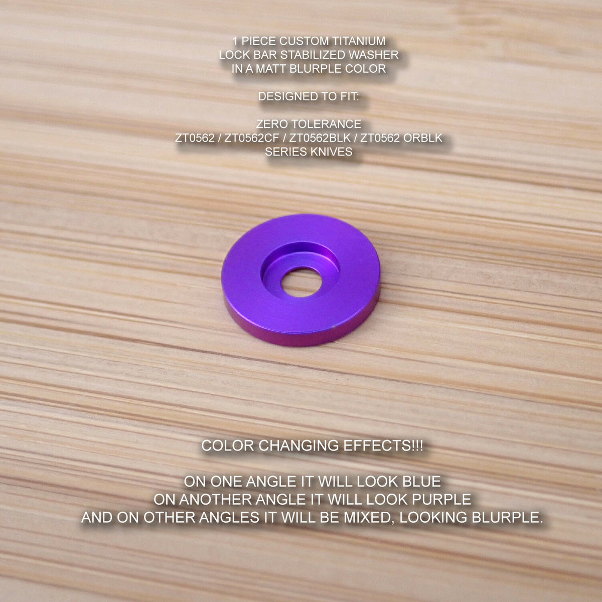 Zero Tolerance ZT0562 ZT 562 562CF Custom Titanium LBS Washer - MATT B ...