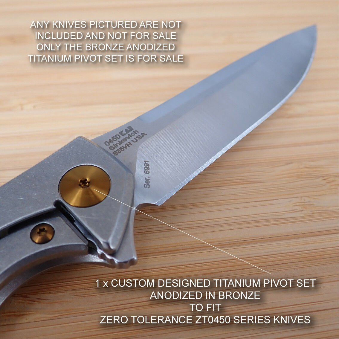 Zero Tolerance ZT0450 ZT 450 0450 450CF Custom Titanium Pivot Anodized ...