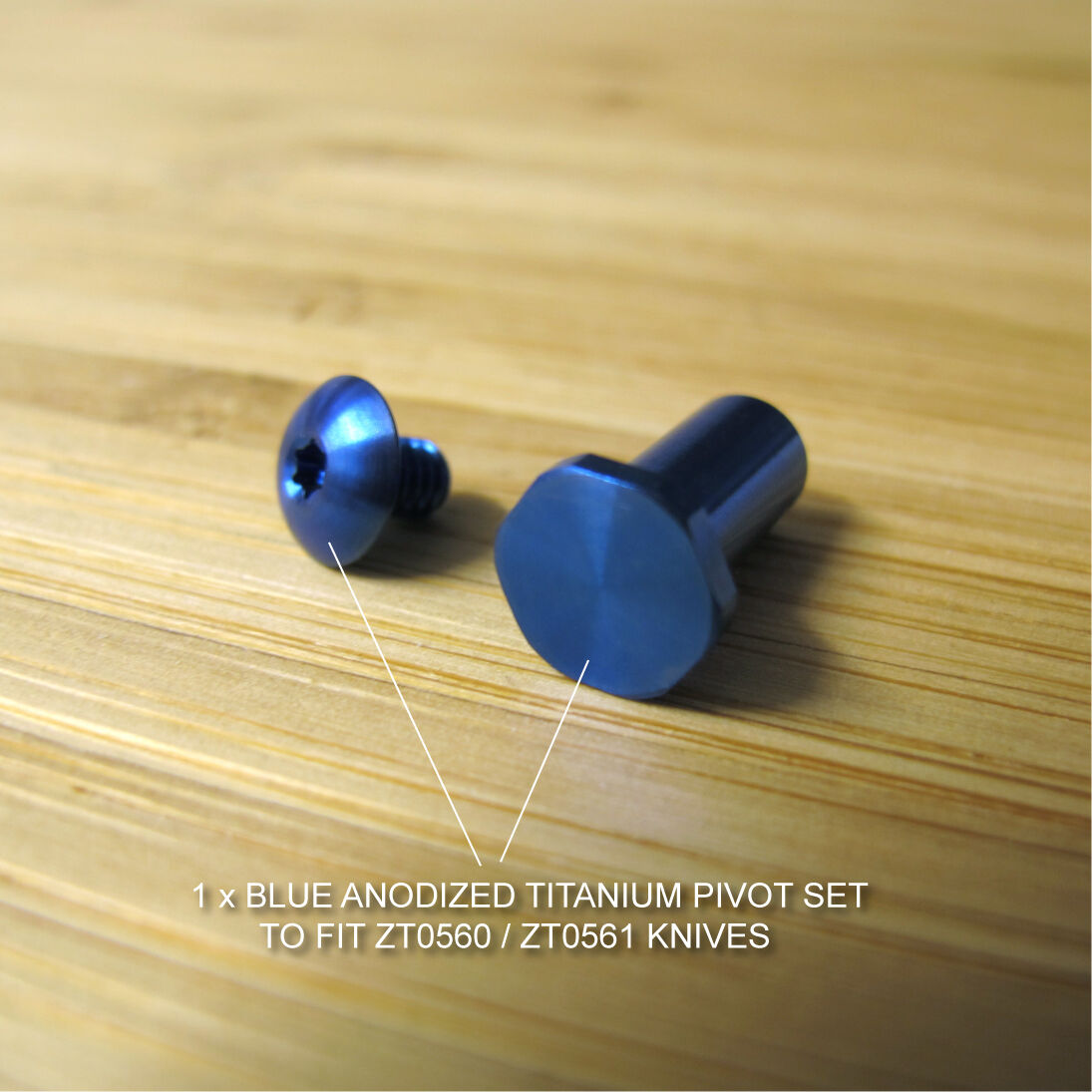 Zero Tolerance ZT0561 ZT 560 Knife BLUE Anodized Titanium Pivot Torx S ...