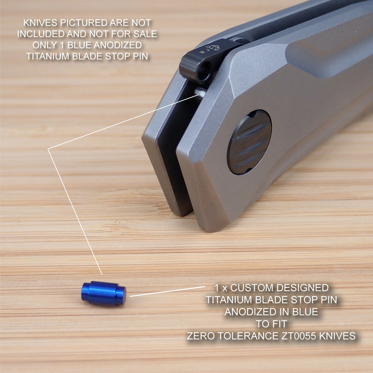 Zero Tolerance ZT0055 ZT 0055 GTC SLT Custom Titanium Blade Stop Pin ...